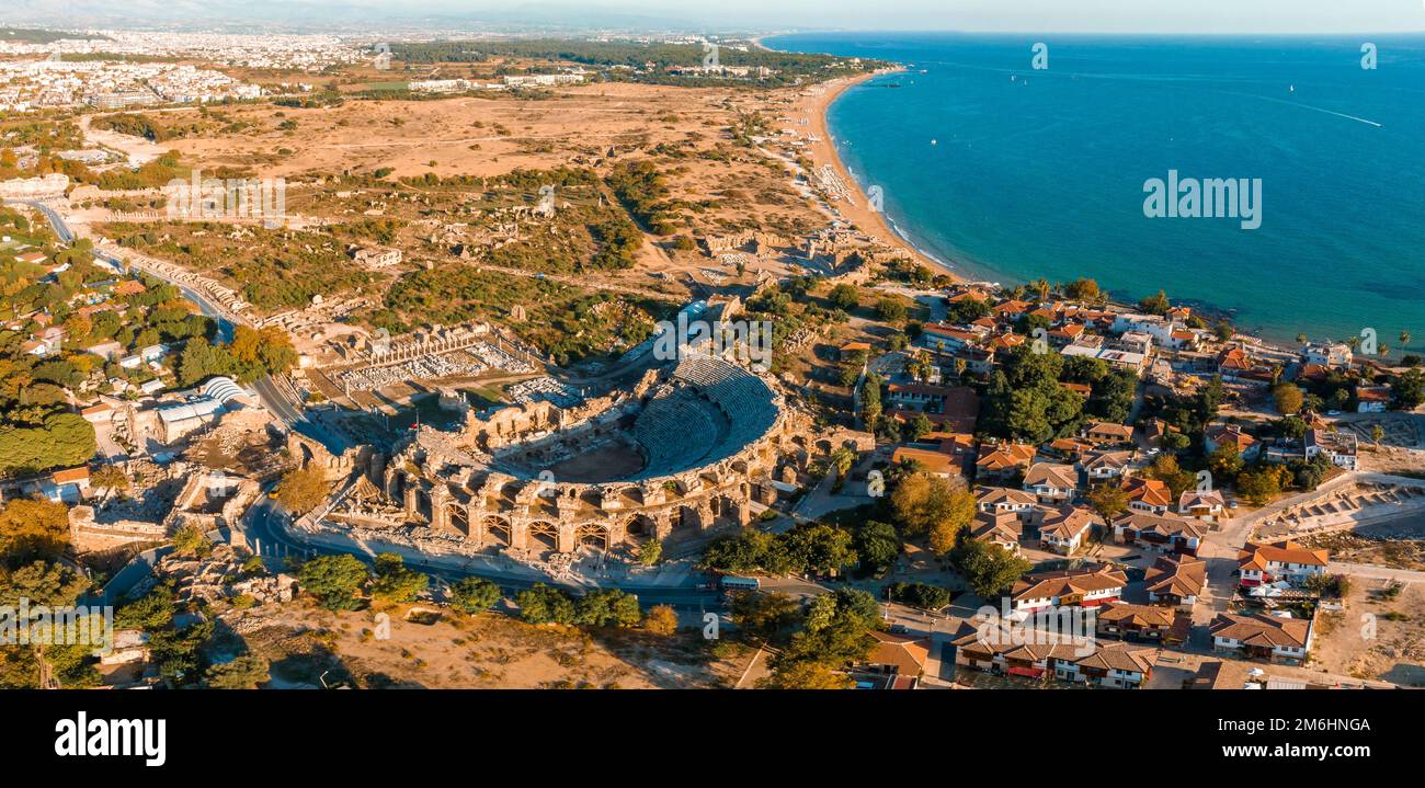 The Ancient City of Side. Port. Peninsula. Turkey. Manavgat. Antalya ...