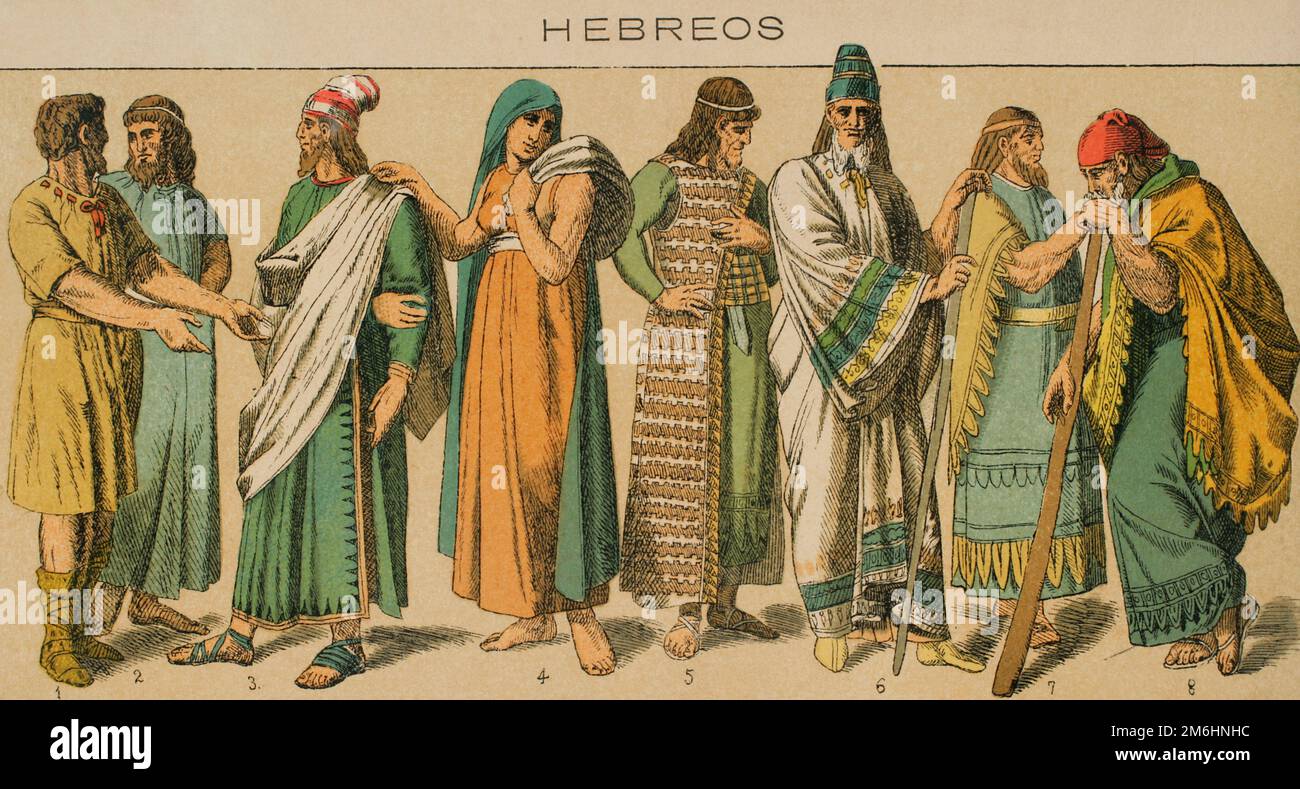 Hebrews. From left to right, 1-2: men's shirts, 3: coat to replace the ...