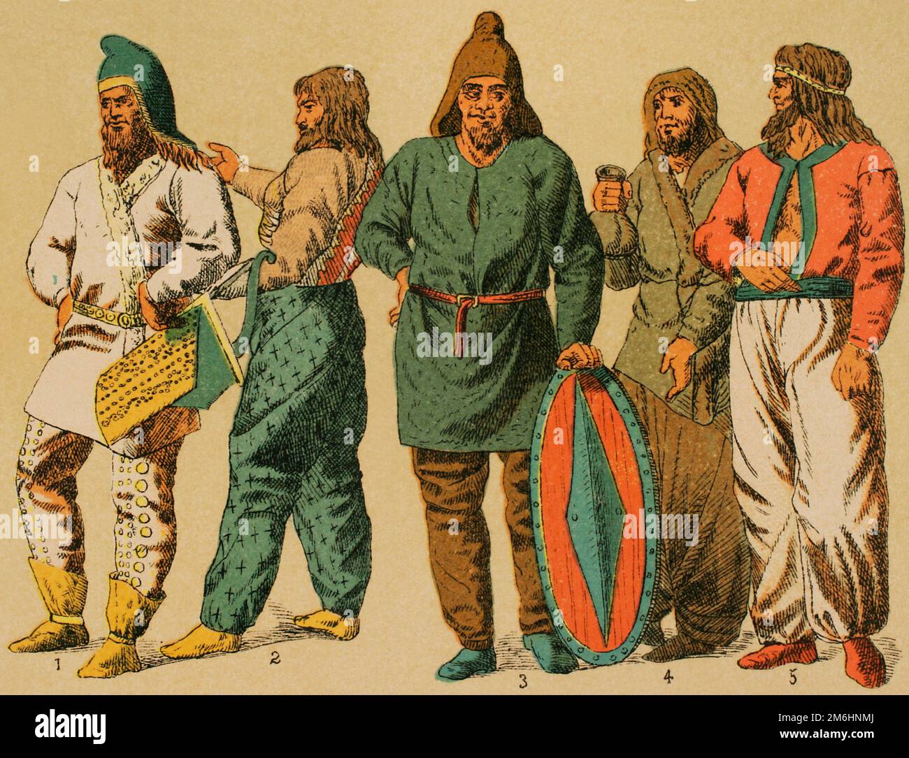Near East. Scythians and Parthians. From left to right; 1: male ...