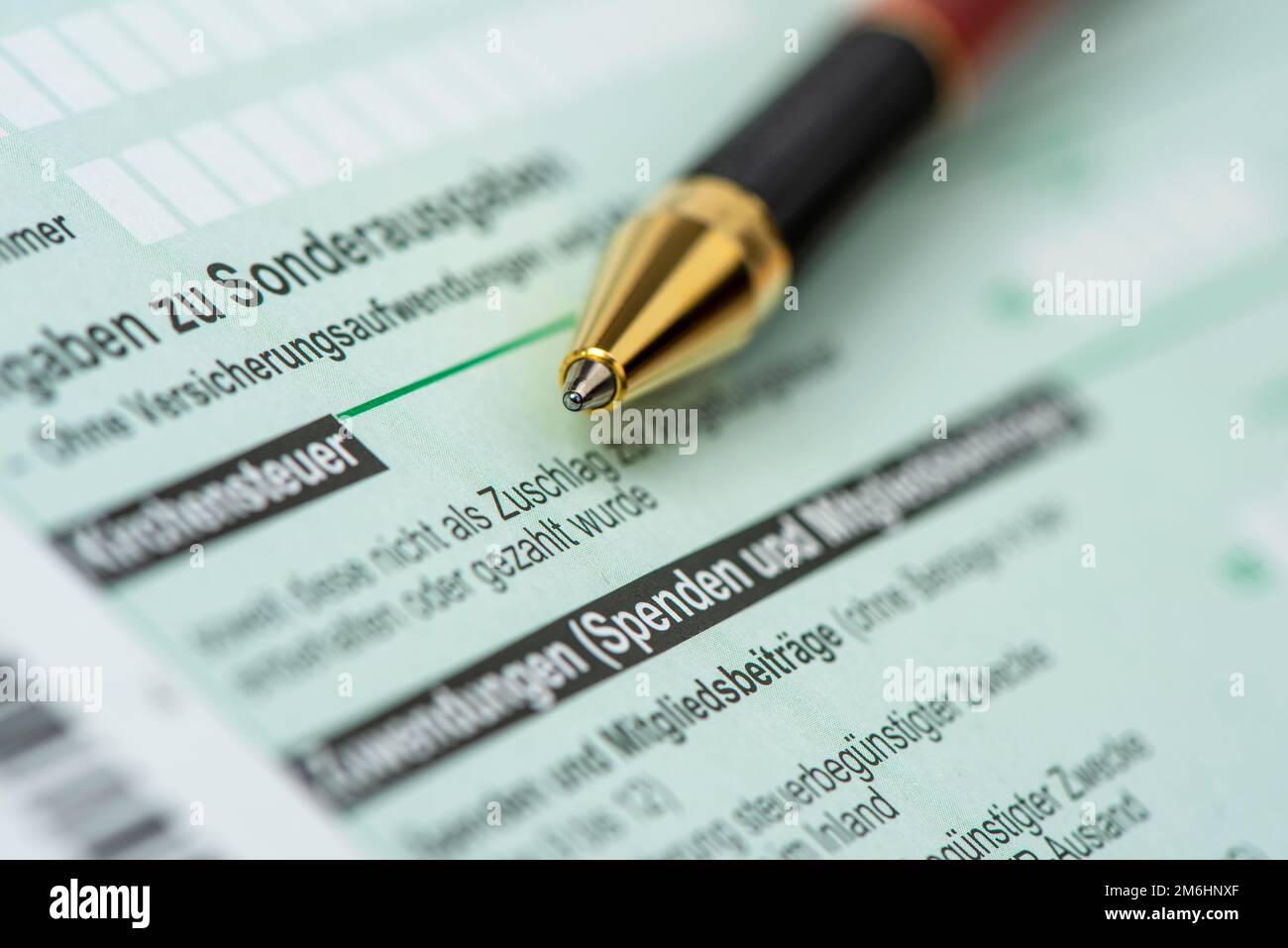 Tax declaration for tax office with form Stock Photo - Alamy