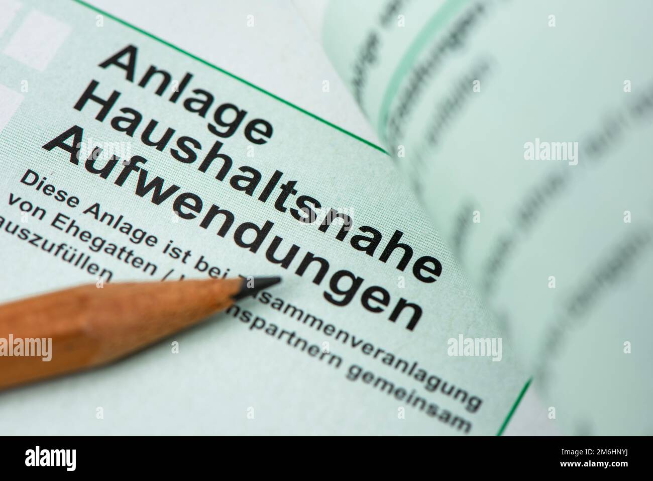 Tax declaration for tax office with form Stock Photo - Alamy