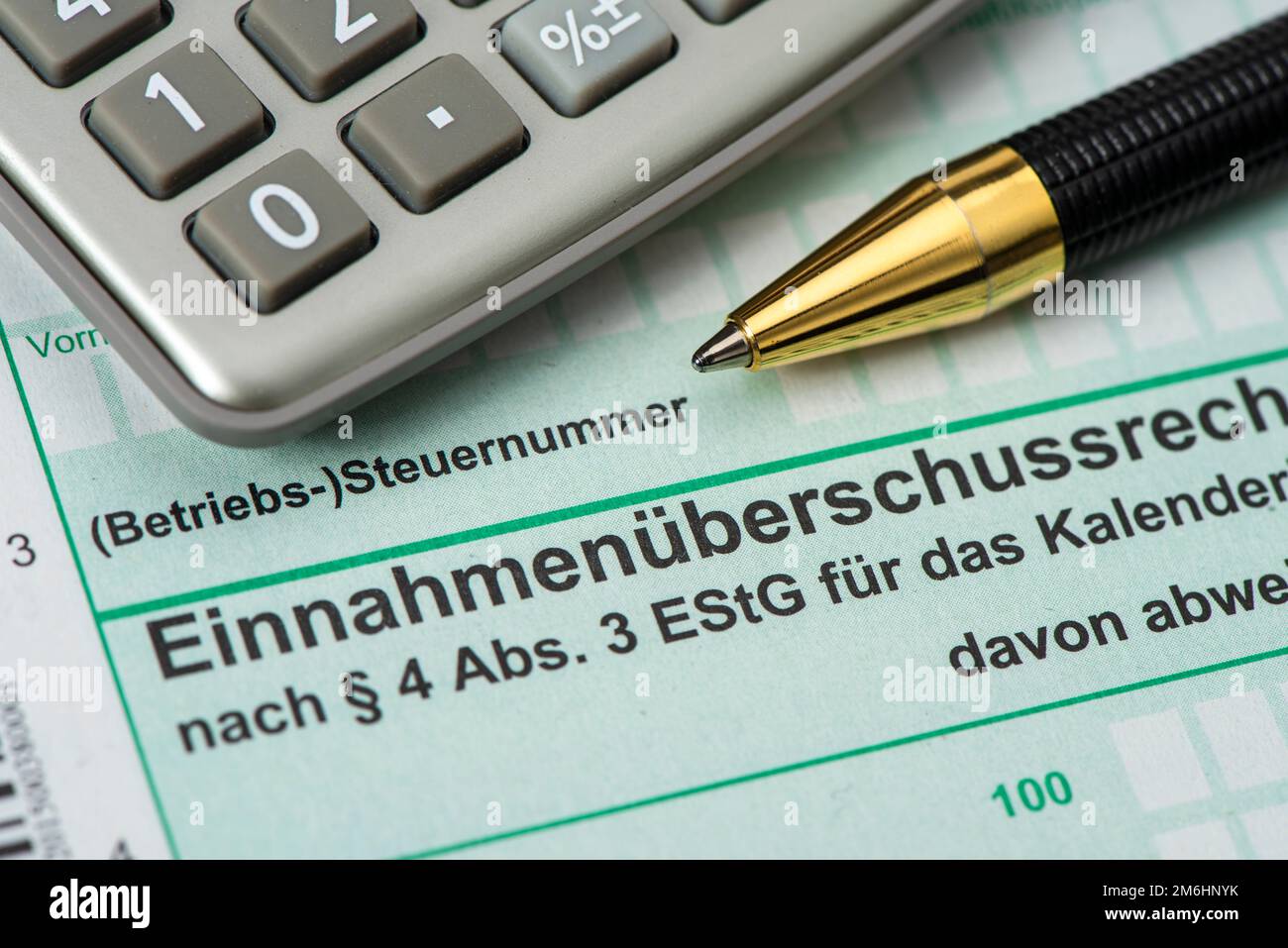 Tax declaration for tax office with form Stock Photo - Alamy