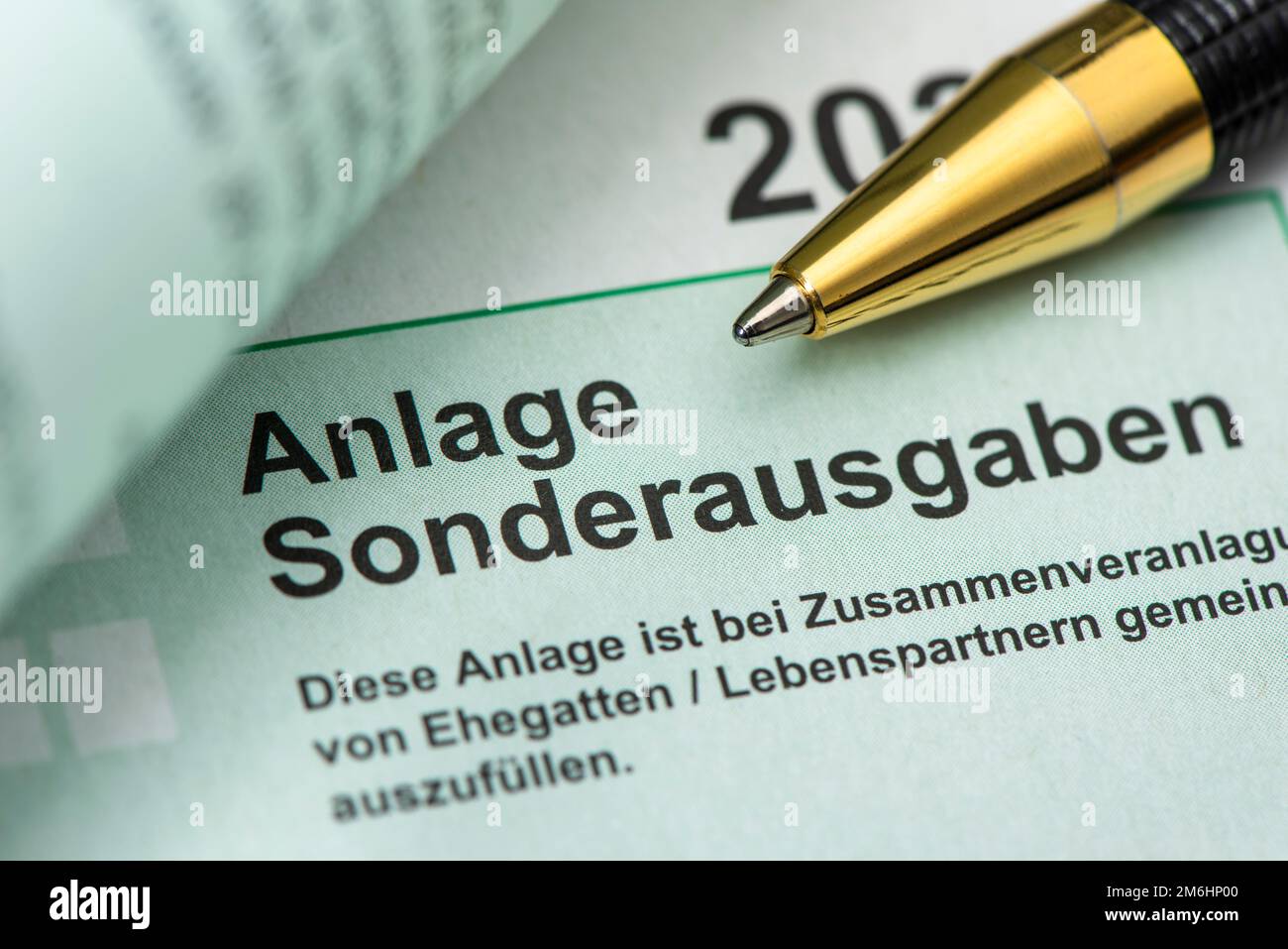 Tax declaration for tax office with form Stock Photo - Alamy