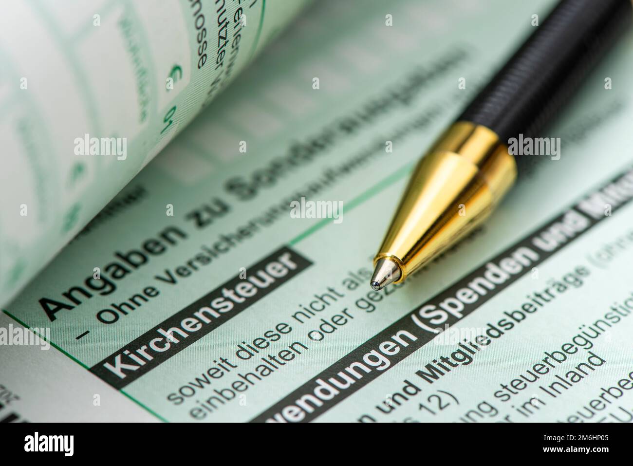 Tax declaration for tax office with form Stock Photo - Alamy
