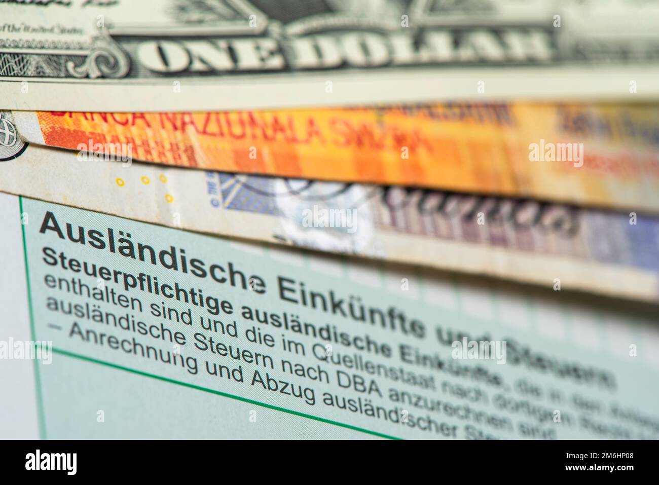 Tax declaration for tax office with form Stock Photo - Alamy