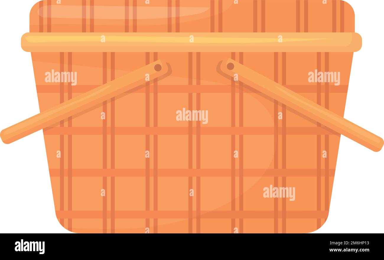 Closed basket with two handles. Cartoon decorative icon isolated on ...