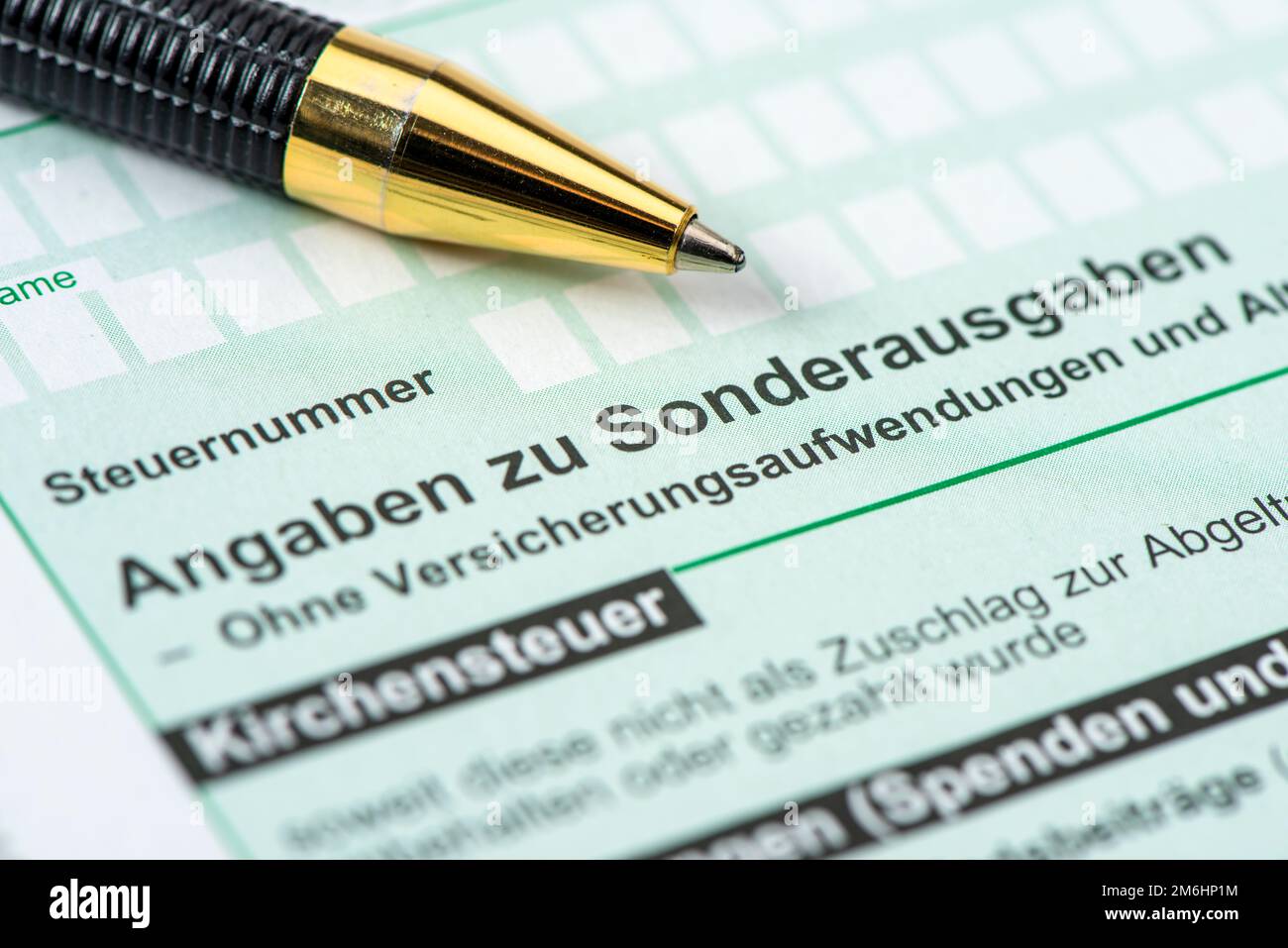 Tax declaration for tax office with form Stock Photo - Alamy