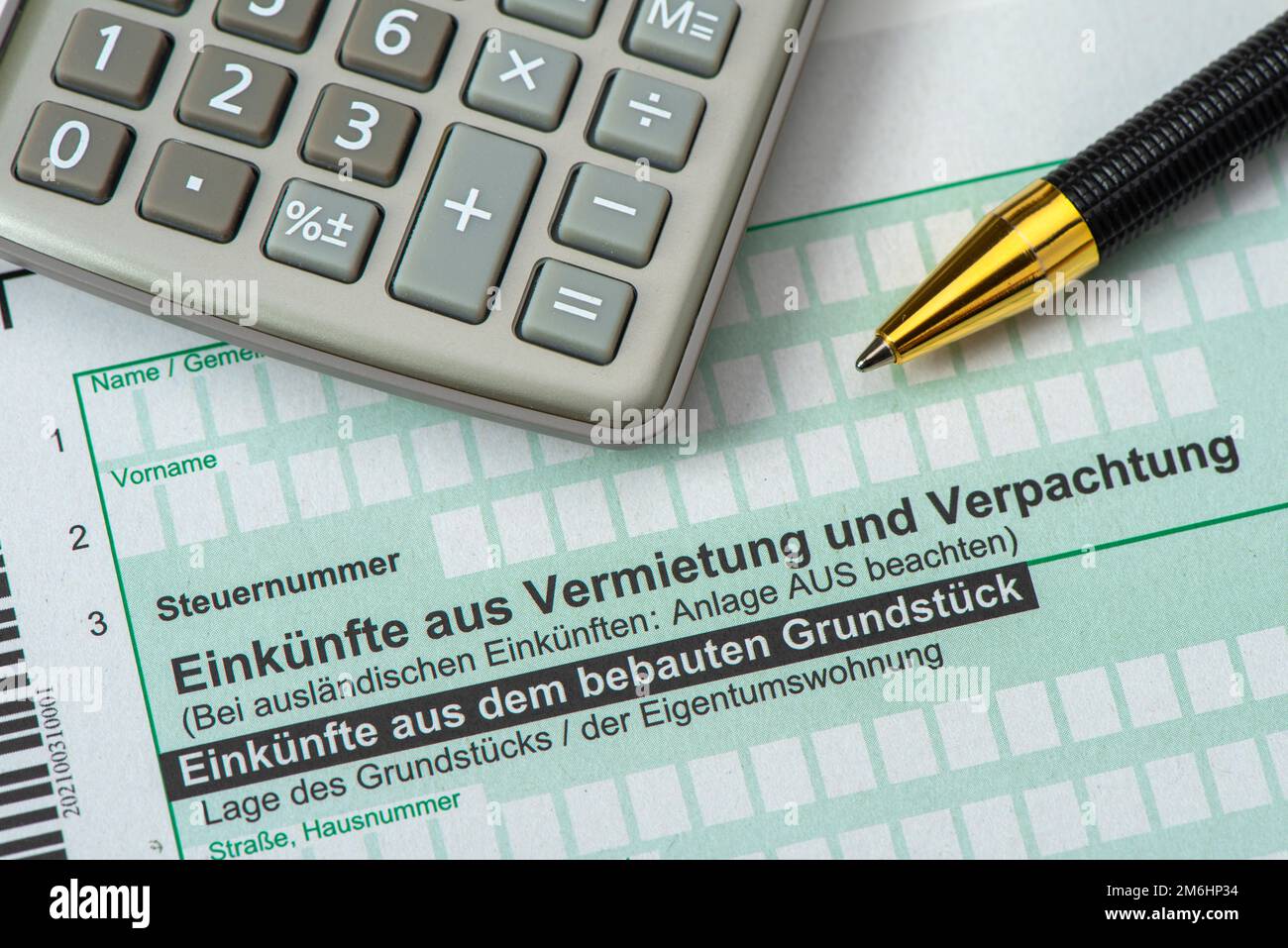 Tax declaration for tax office with form Stock Photo - Alamy