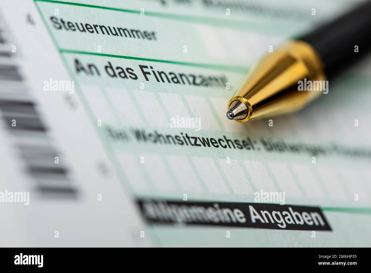 Tax declaration for tax office with form Stock Photo - Alamy
