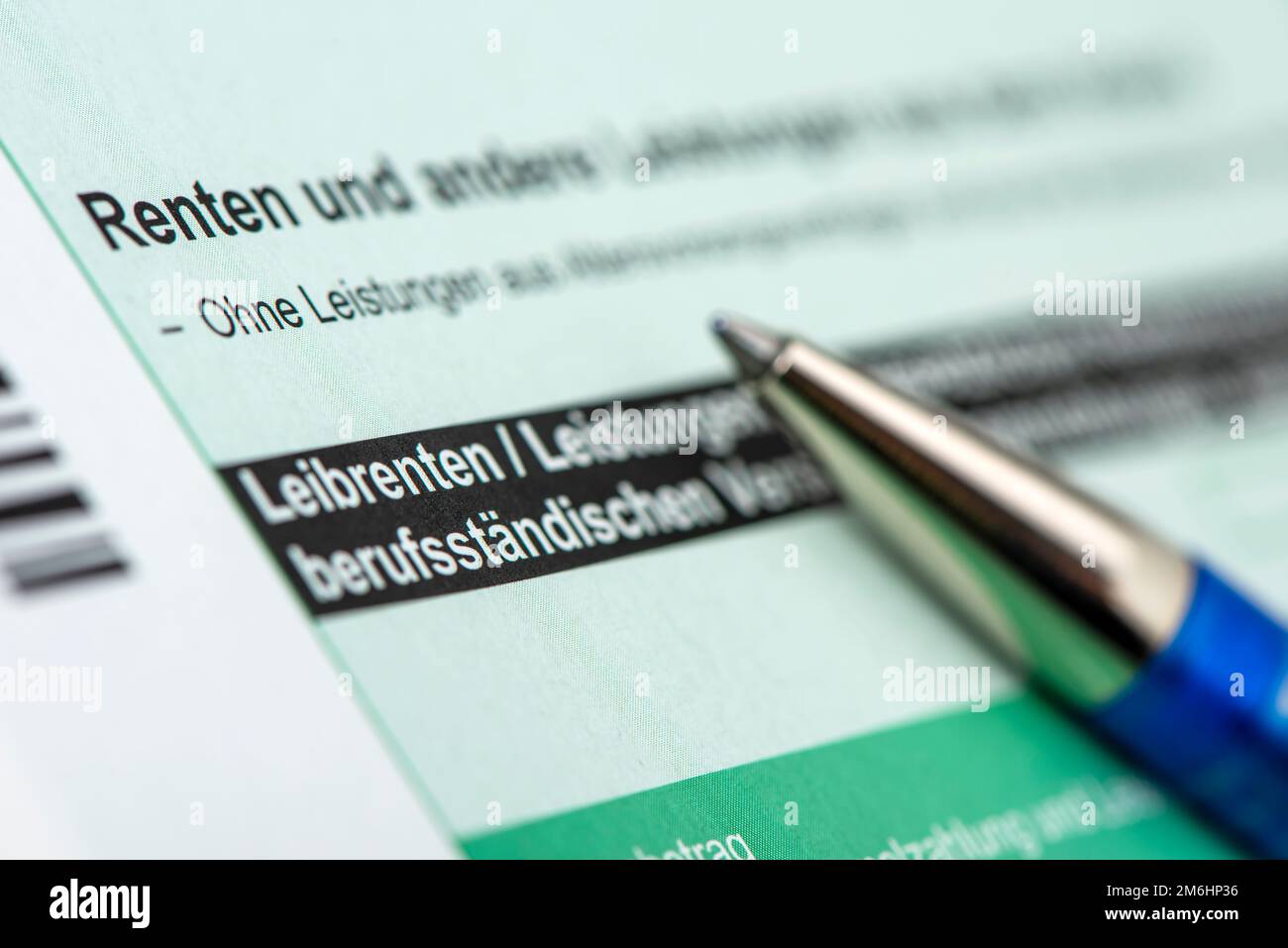 Tax declaration for tax office with form Stock Photo - Alamy