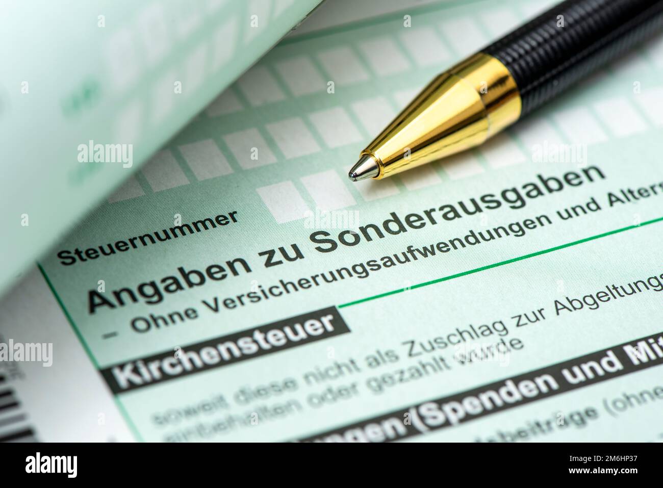 Tax declaration for tax office with form Stock Photo - Alamy