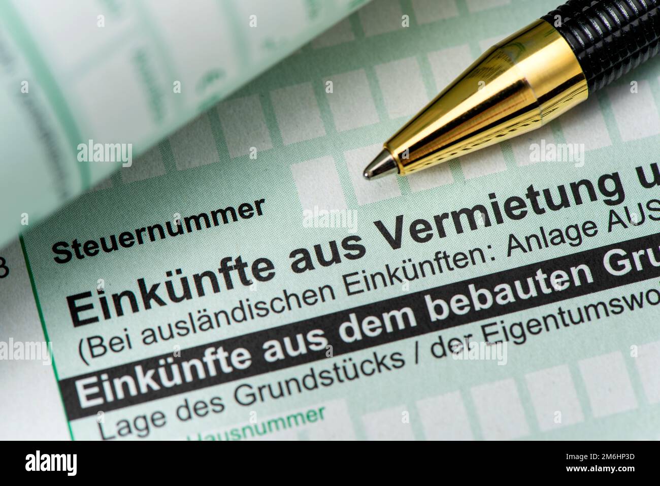 Tax declaration for tax office with form Stock Photo - Alamy