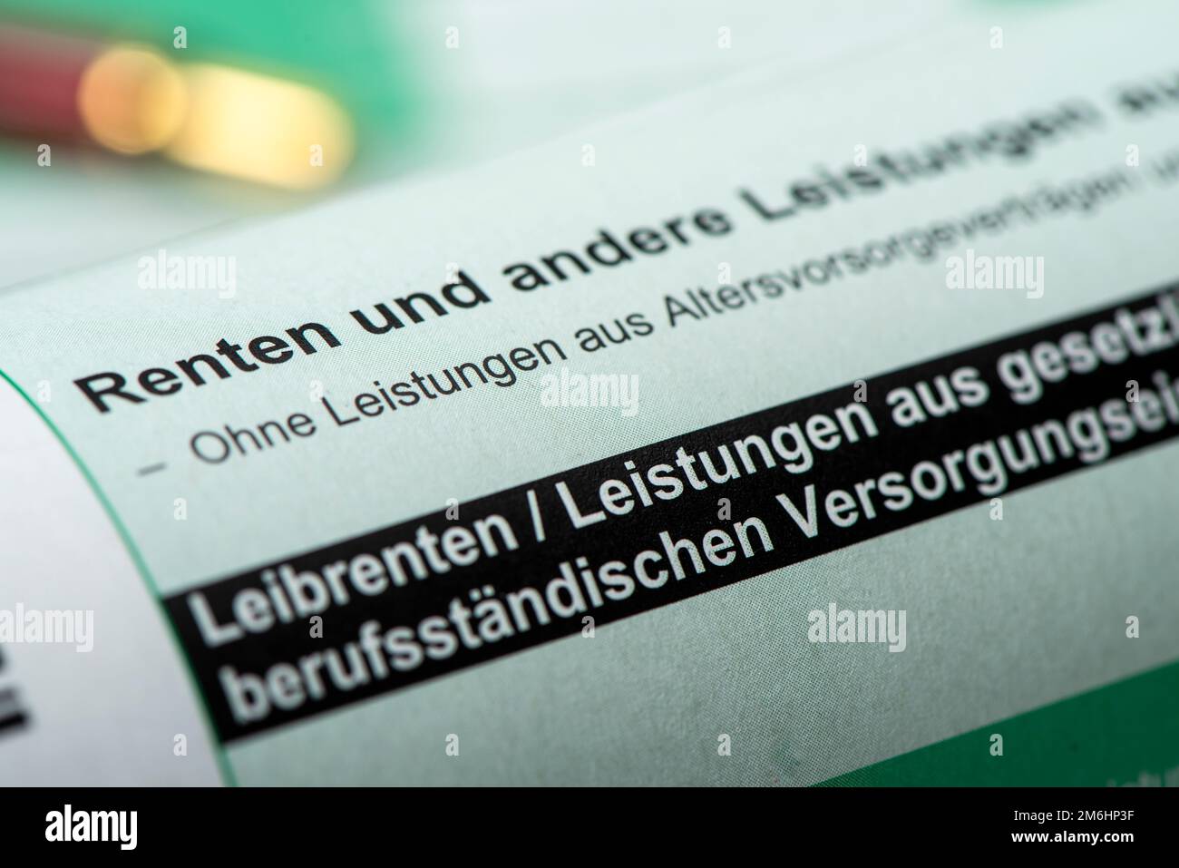 Tax declaration for tax office with form Stock Photo - Alamy