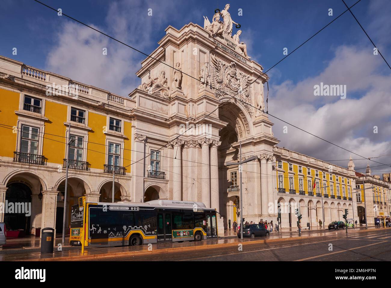 The Arcades of the Great Arch of Augusta Street in Lisbon, Portugal ...