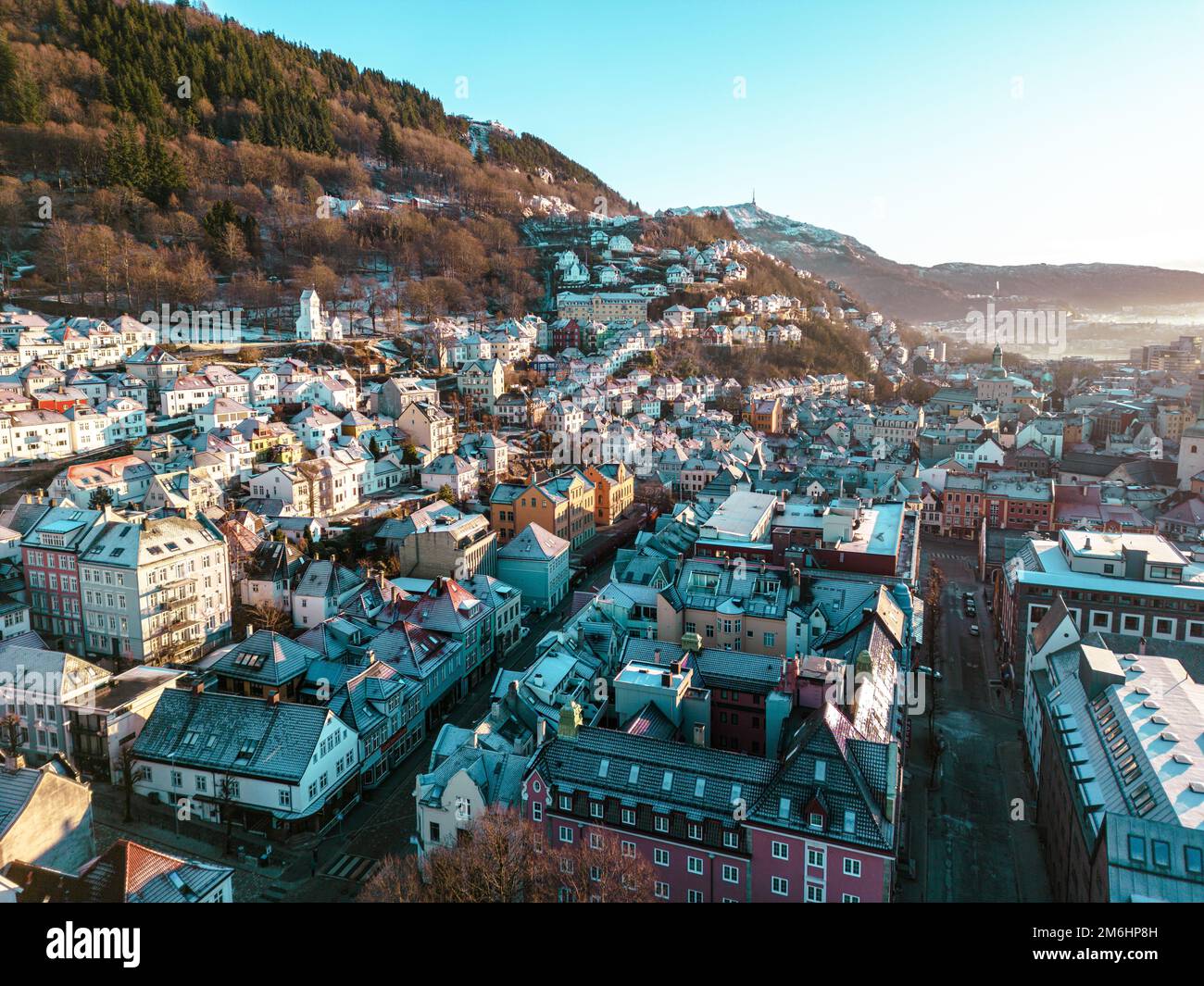 Traditional Scandinavian Architecture. Old Town of Bergen at Sunrise. Bergen, Vestland, Norway ...