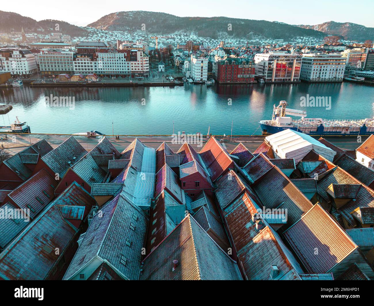 Traditional Scandinavian Architecture. Old Town of Bergen at Sunrise. Bergen, Vestland, Norway ...