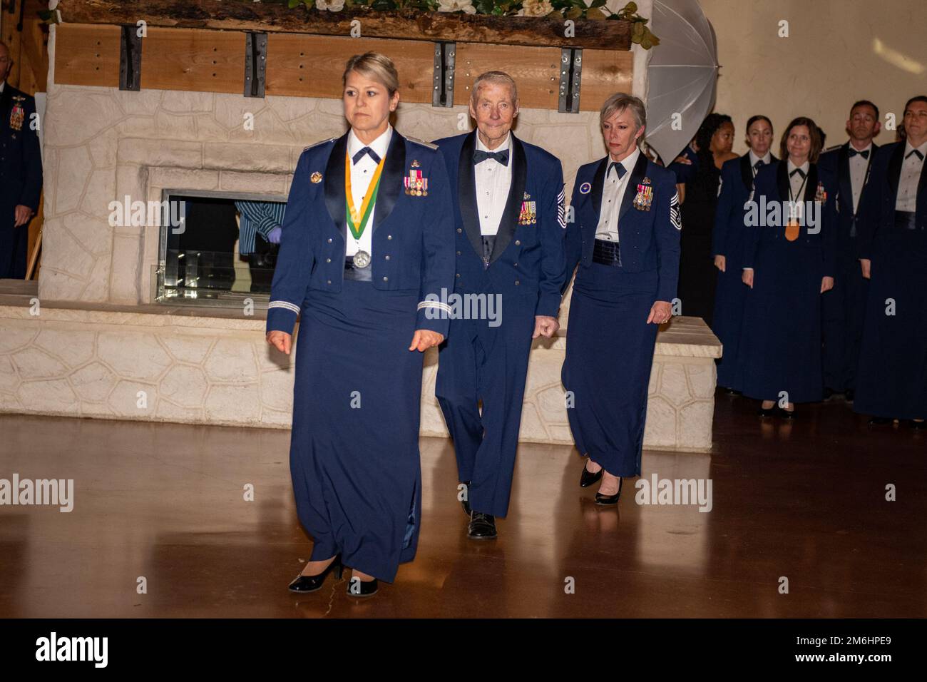 U.S. Air Force Brig. Gen. Caroline Miller (front), Commander, 502nd Air ...