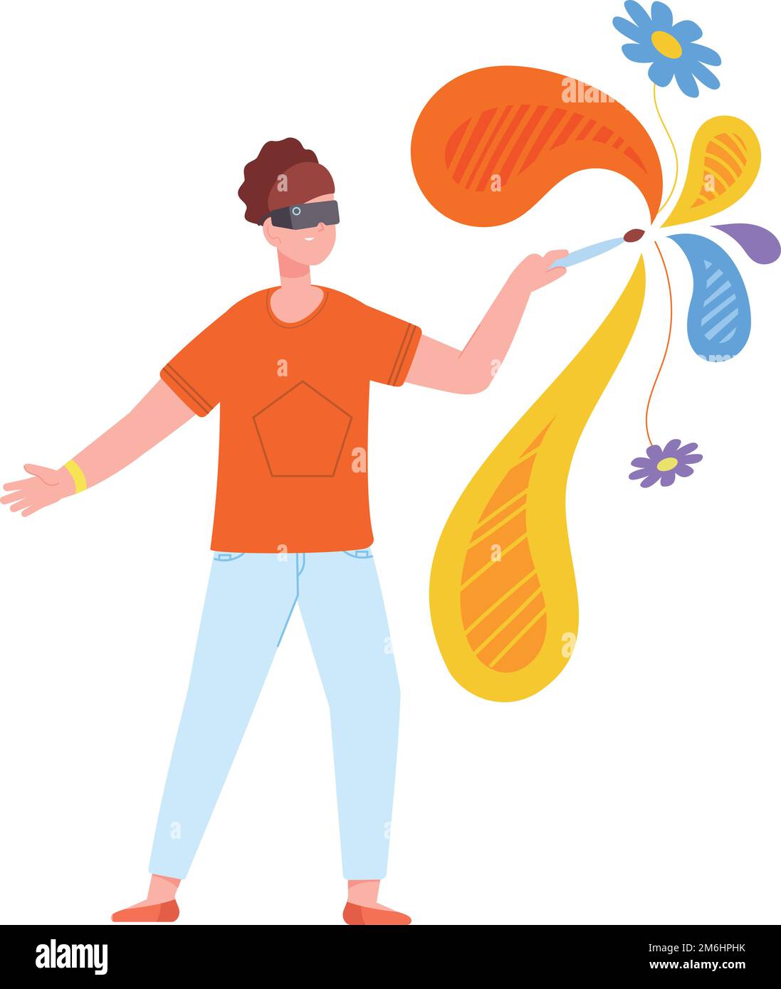 Art creation in virtual reality. Futuristic vr simulation isolated on ...