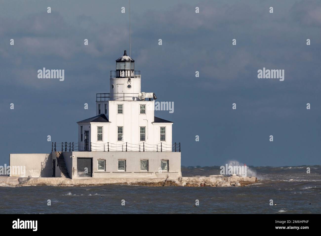 The lighthouse in Great lake Michigan Stock Photo - Alamy