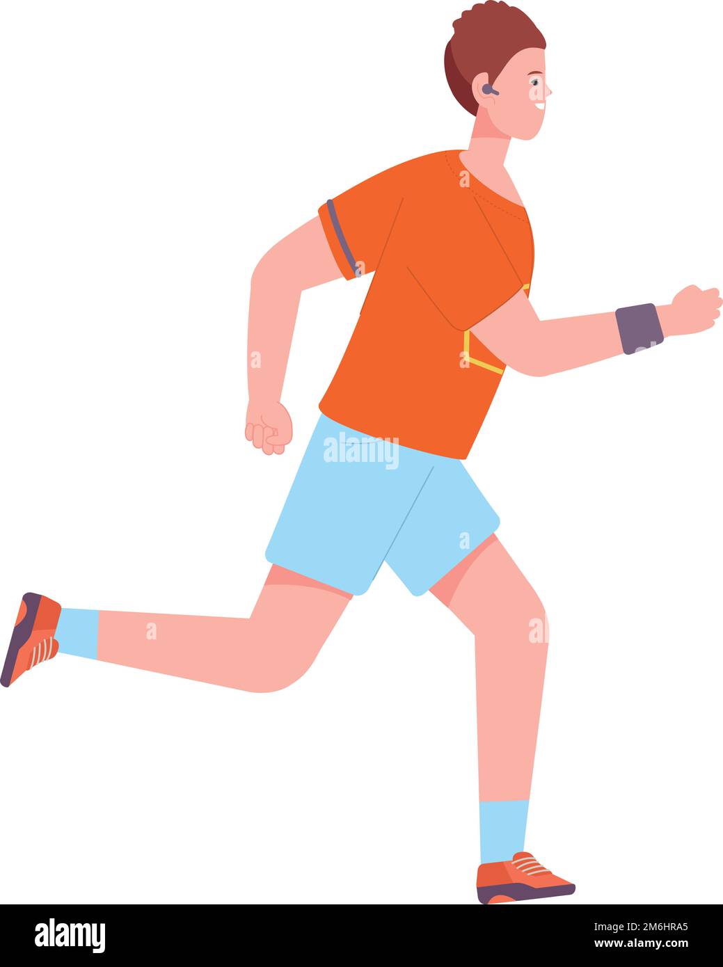 Man running. Athlete preparing for marathone. Guy exercising isolated ...