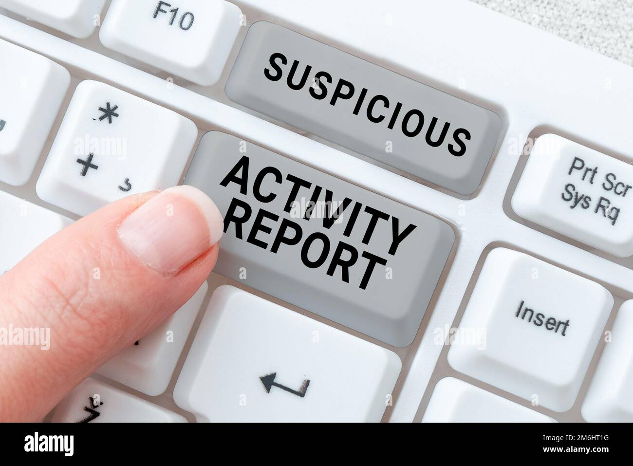 Hand writing sign Suspicious Activity Report. Concept meaning account ...