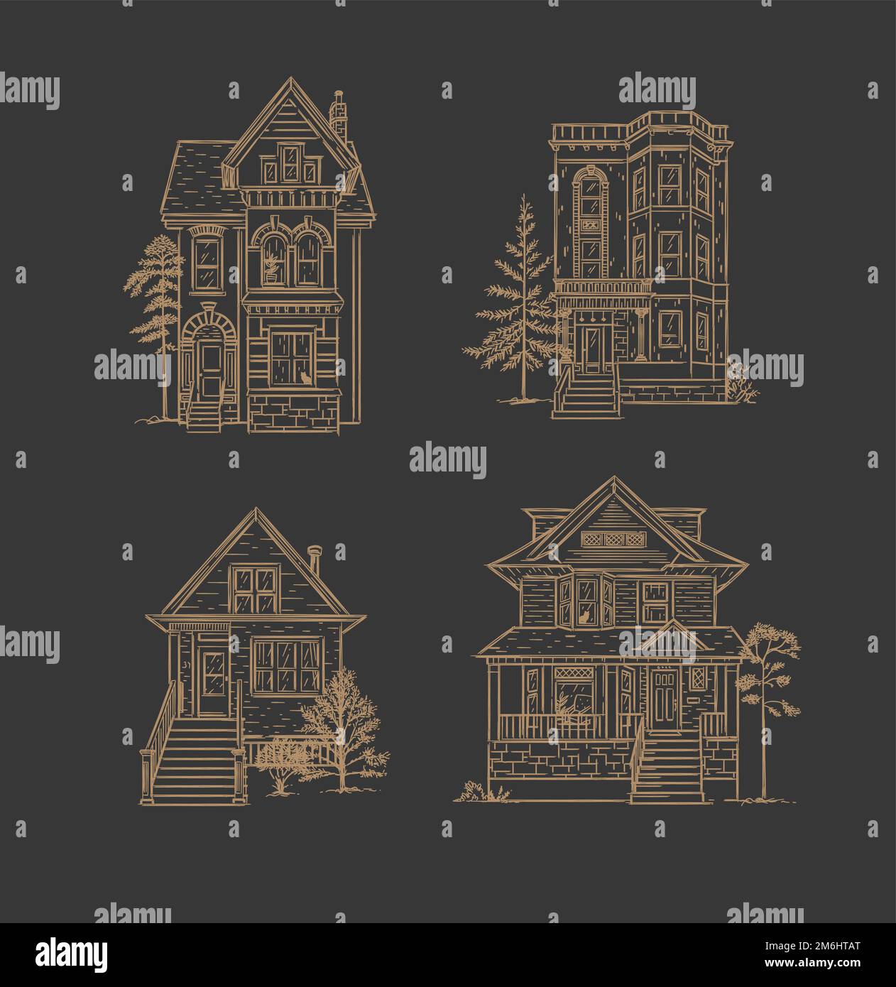 Victorian Style House Drawing