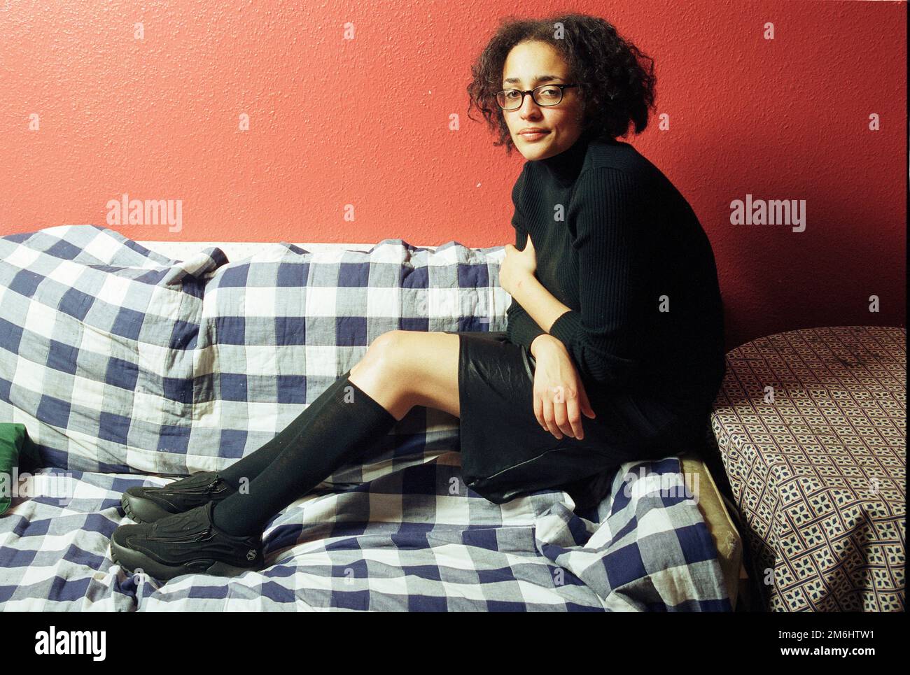 Zadie Smith, photographed at home in West London, aged 24, before the completion of her debut ...