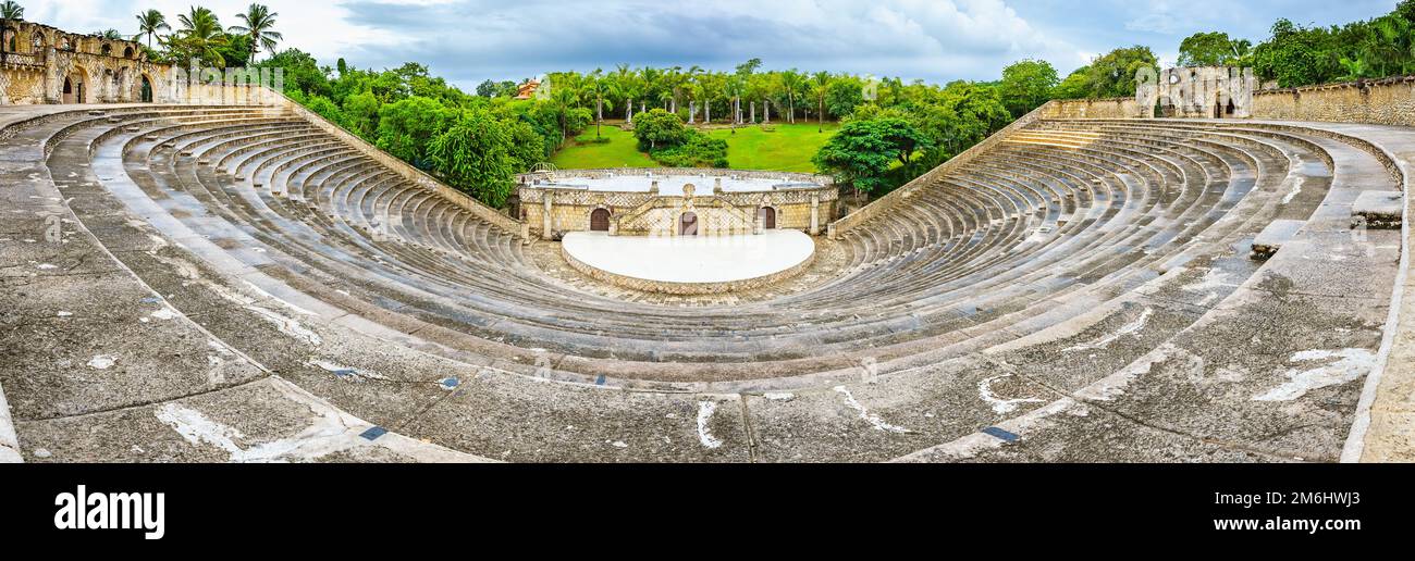 Round old stone amphitheater Stock Photo - Alamy