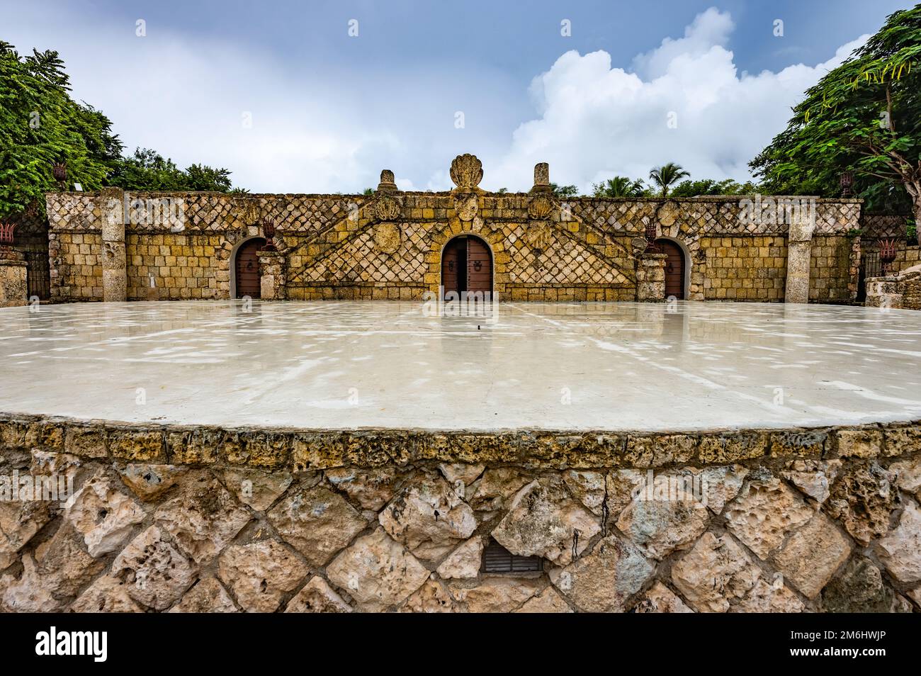 Round old stone amphitheater Stock Photo - Alamy