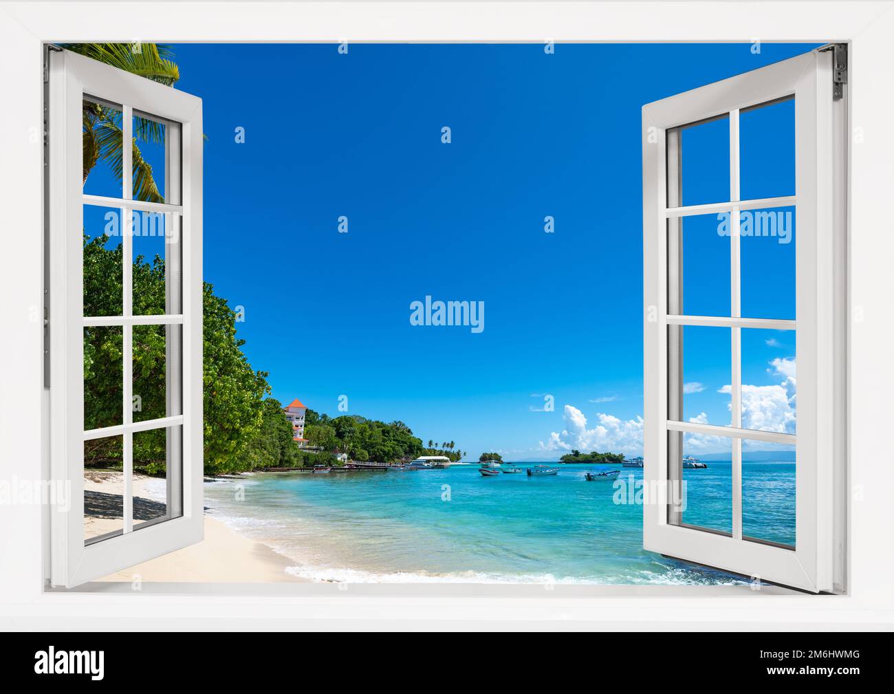 Open window to the sea Stock Photo - Alamy