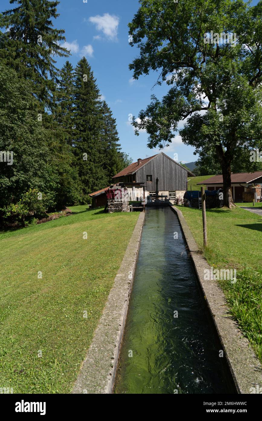 Historic hammer forge with mill canal Stock Photo - Alamy