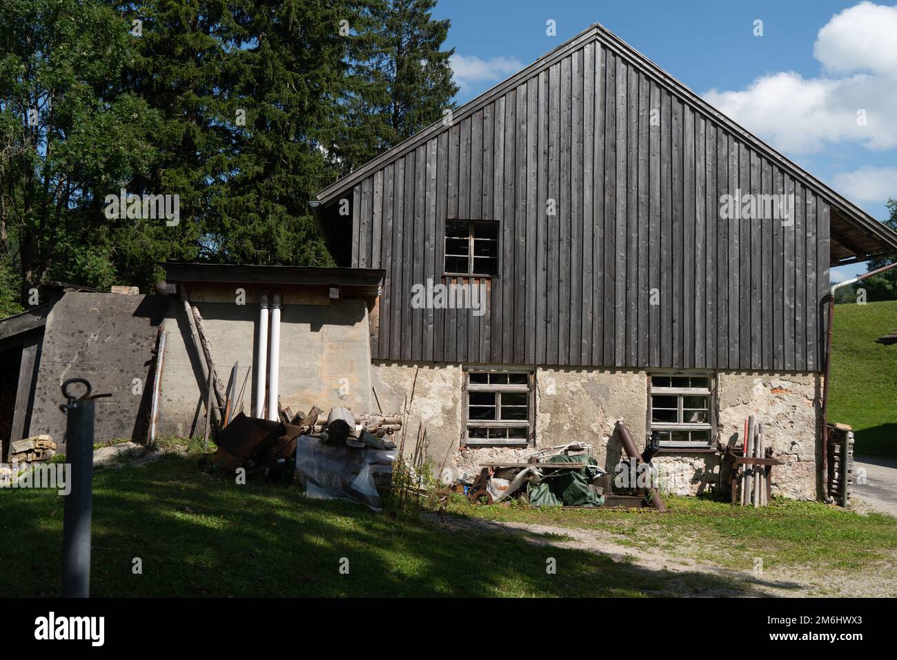 Historic hammer forge with mill canal Stock Photo - Alamy