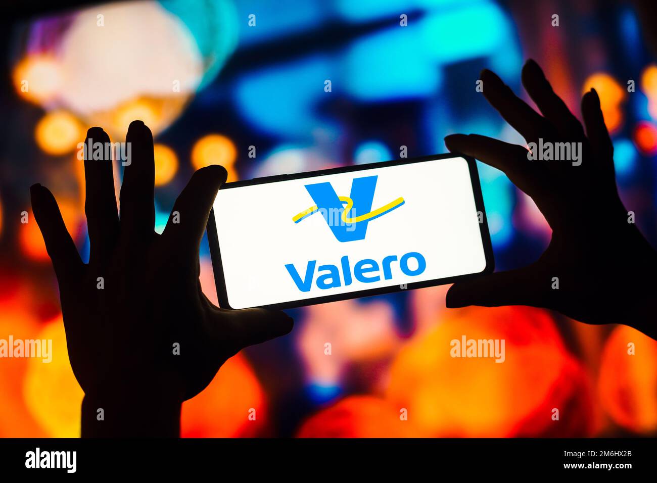 In this photo illustration, the Valero Energy Corporation logo is ...