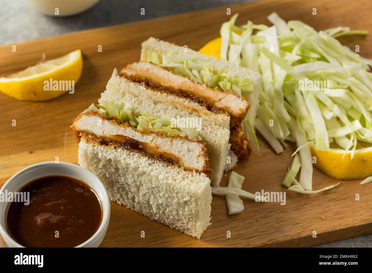 Homemade Japanese Chicken Katsu Sando Sandwich with Tonkatsu Sauce ...