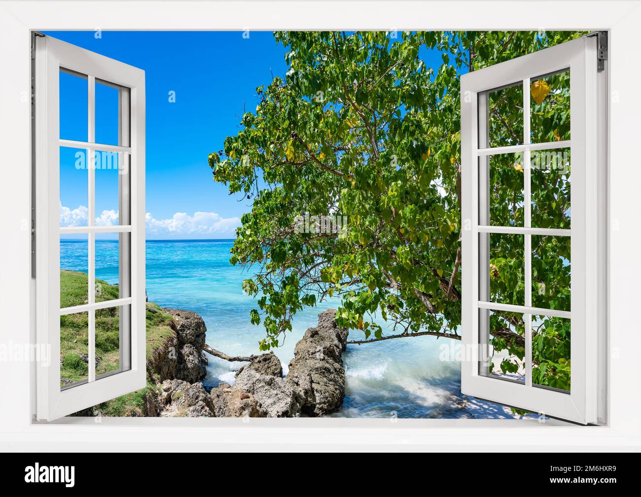 Open window to the sea Stock Photo - Alamy