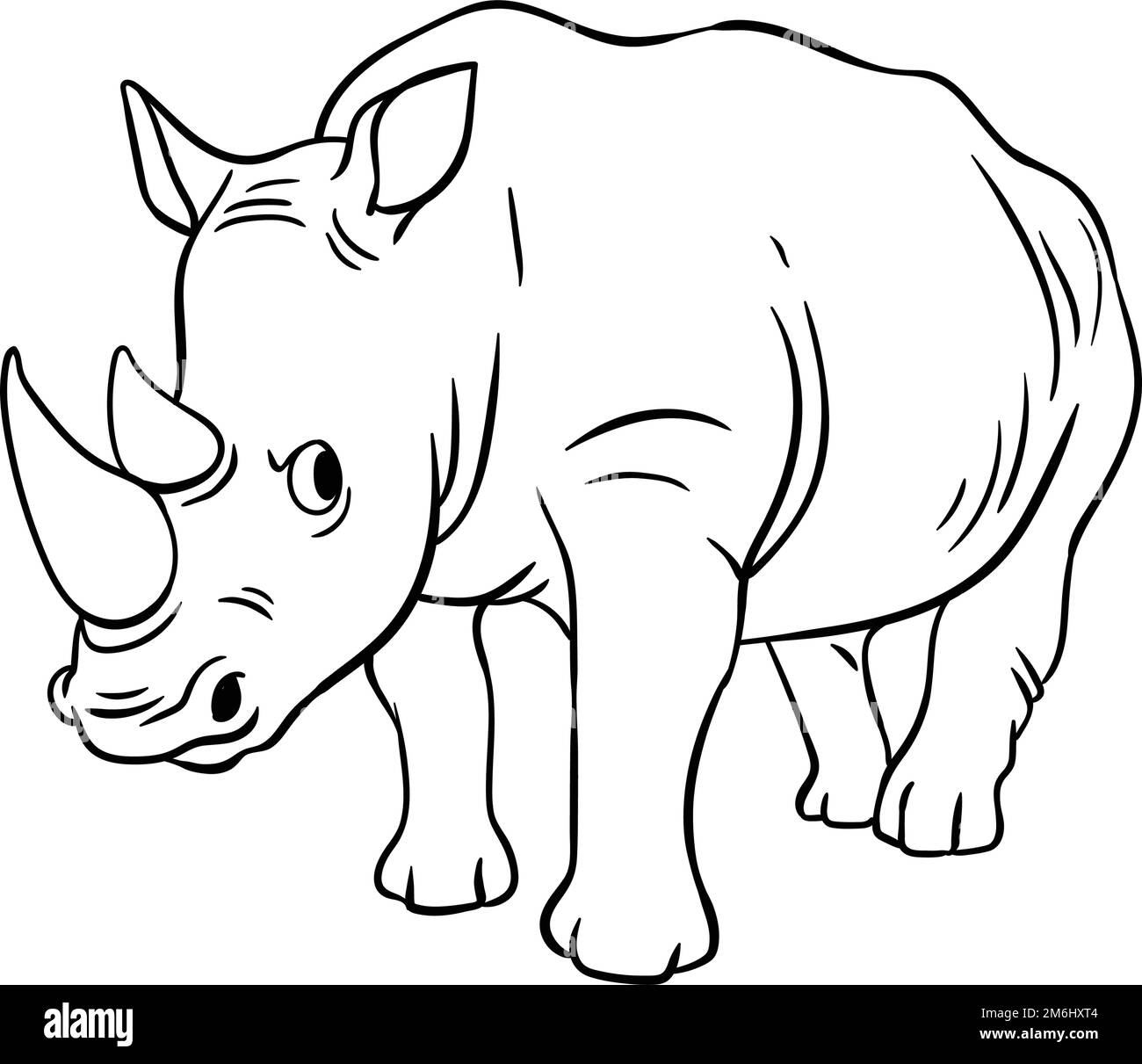 Rhinoceros Isolated Coloring Page for Kids Stock Vector Image & Art - Alamy