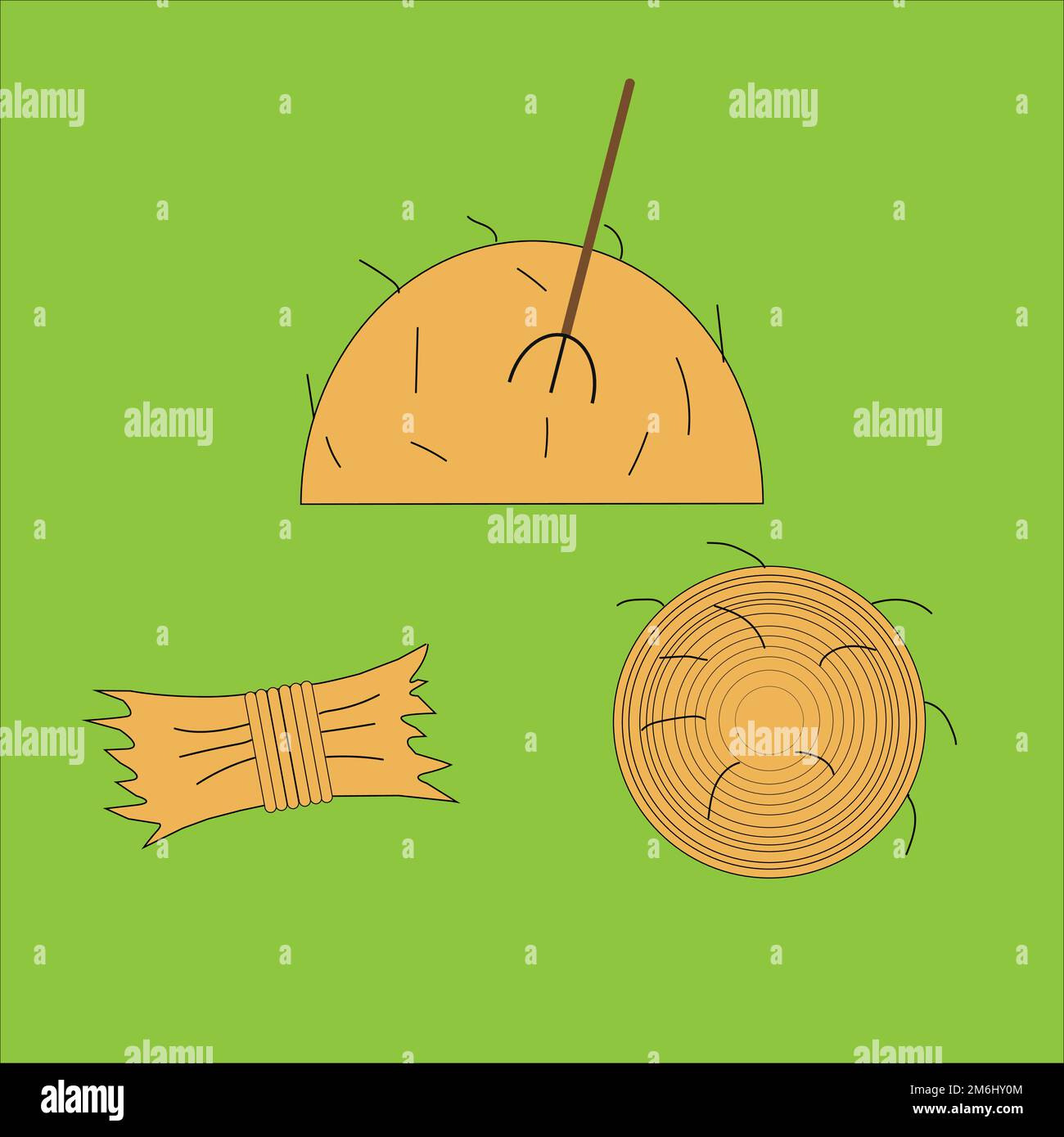 Agriculture rolled hay Stock Vector Images - Alamy