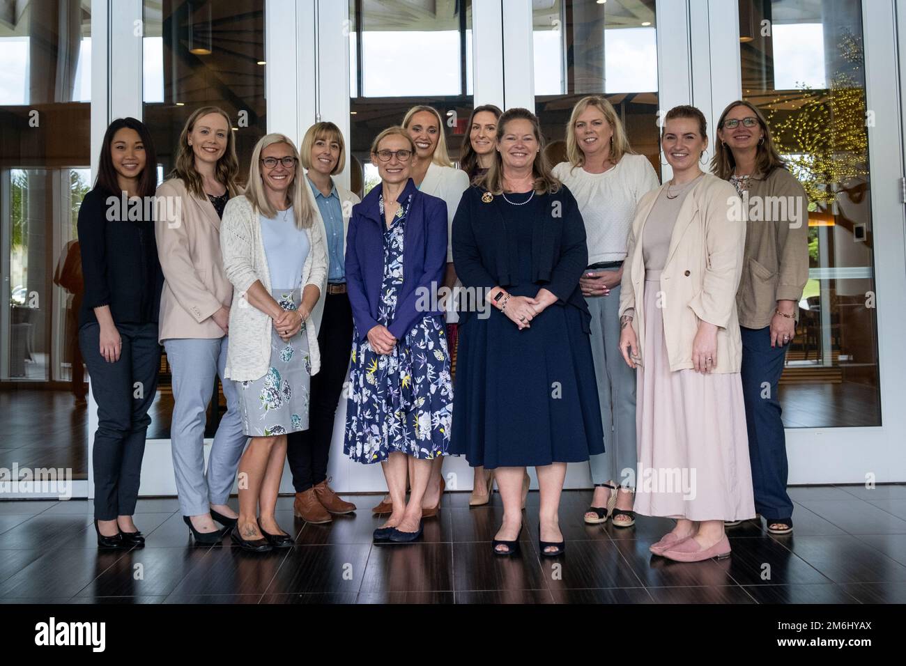 The 909th Air Refueling Squadron Key Spouses group poses for a photo ...