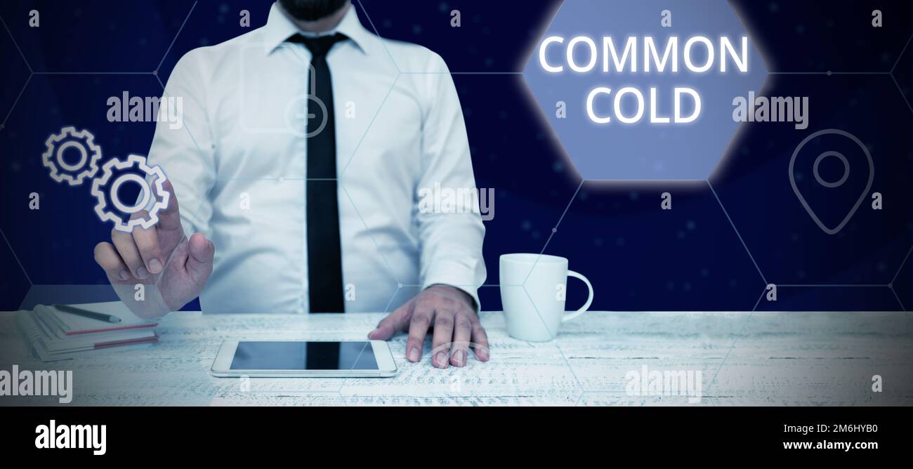 Sign displaying Common Cold. Business concept viral infection in upper ...