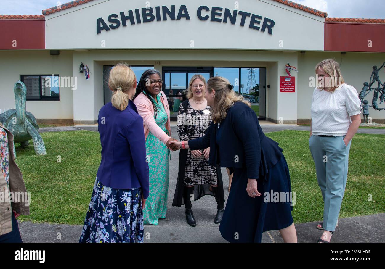 Amy Rule, left, and Charlotte Rupp, right, greet representatives from ...