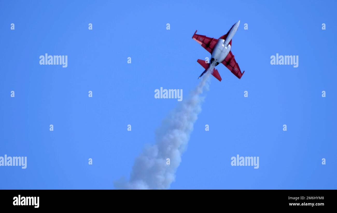 Moscow Russia Zhukovsky Airfield 25 July 2021: aerobatic yak-130 ...