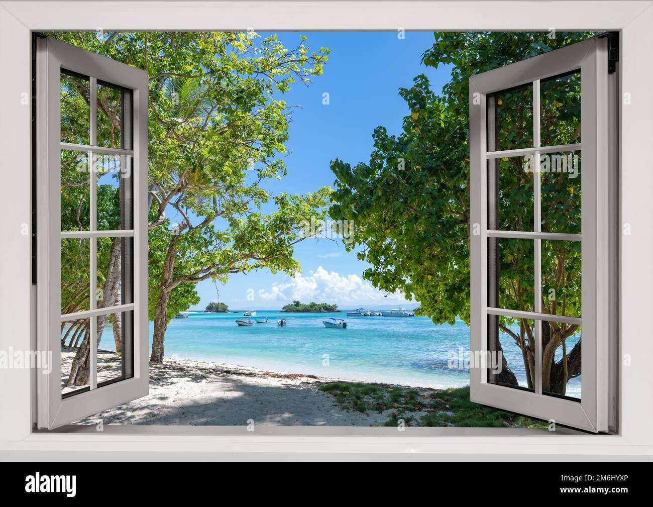 Open window to the sea Stock Photo - Alamy