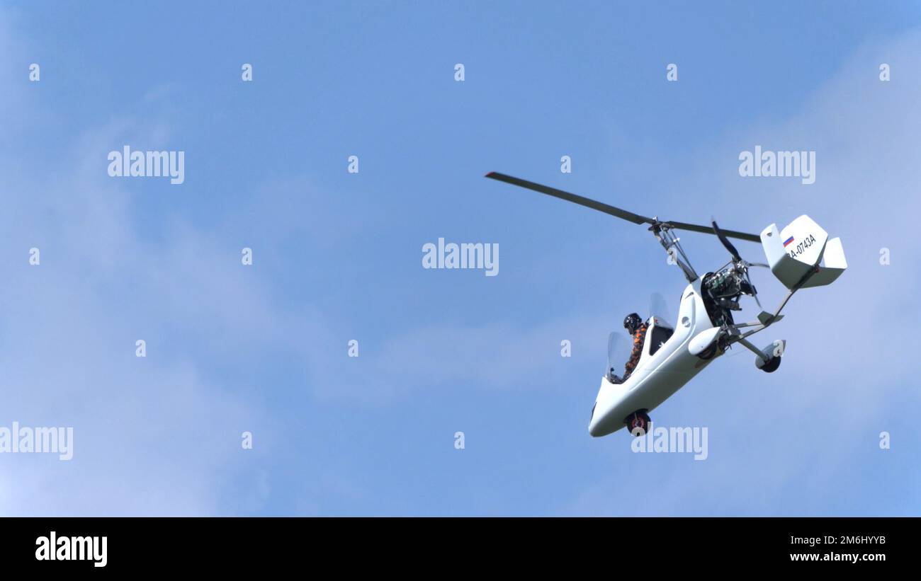 Balashikha Russia Black Airfield 22 May 2021: gyroplane Gyro Classic ...