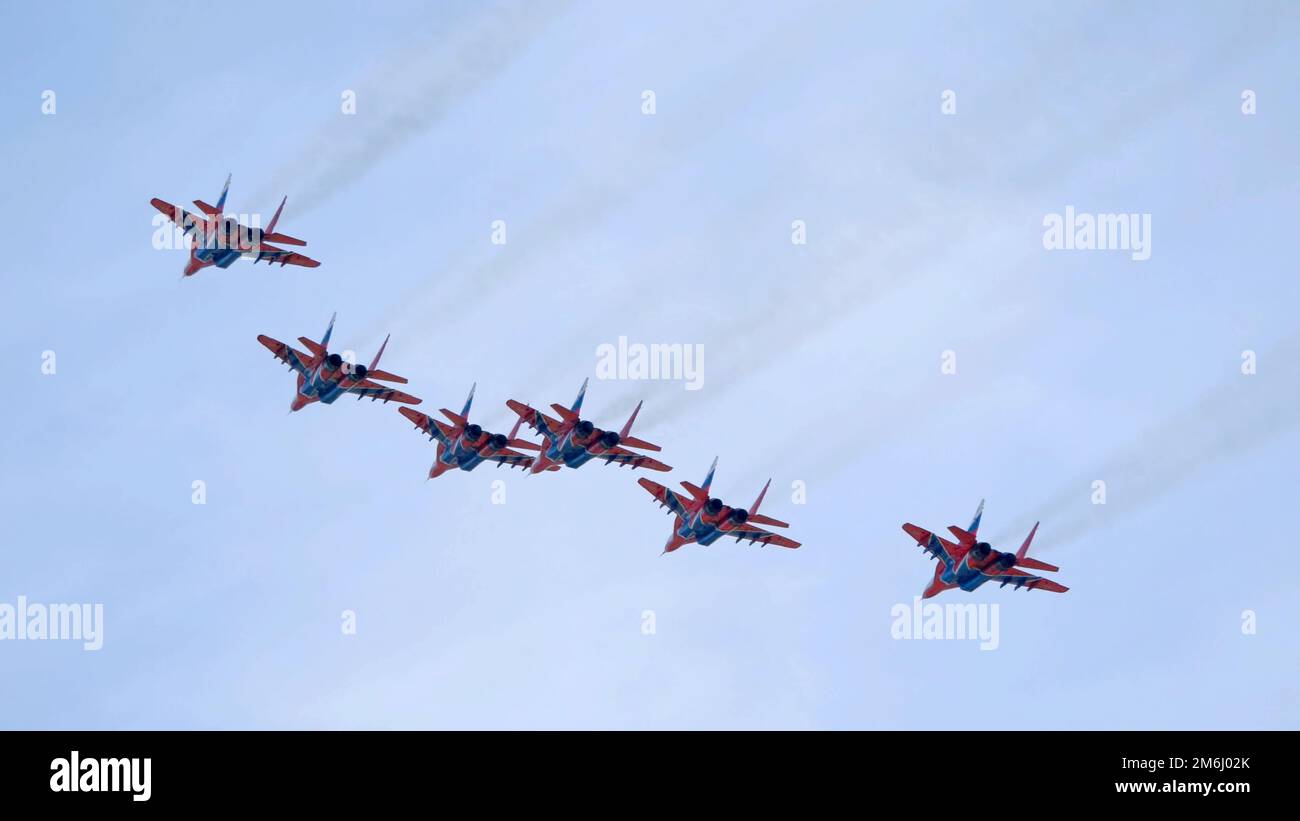 Moscow Russia Zhukovsky Airfield 31 August 2019: aerobatic team swifts ...