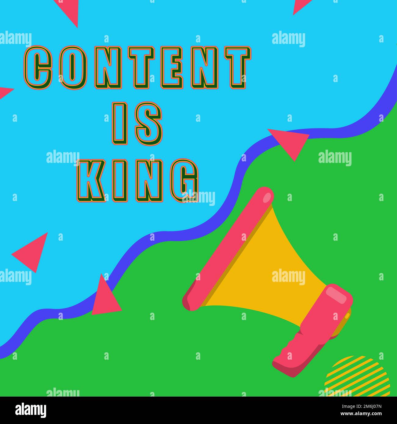 Handwriting text Content Is King. Concept meaning Content is the heart ...