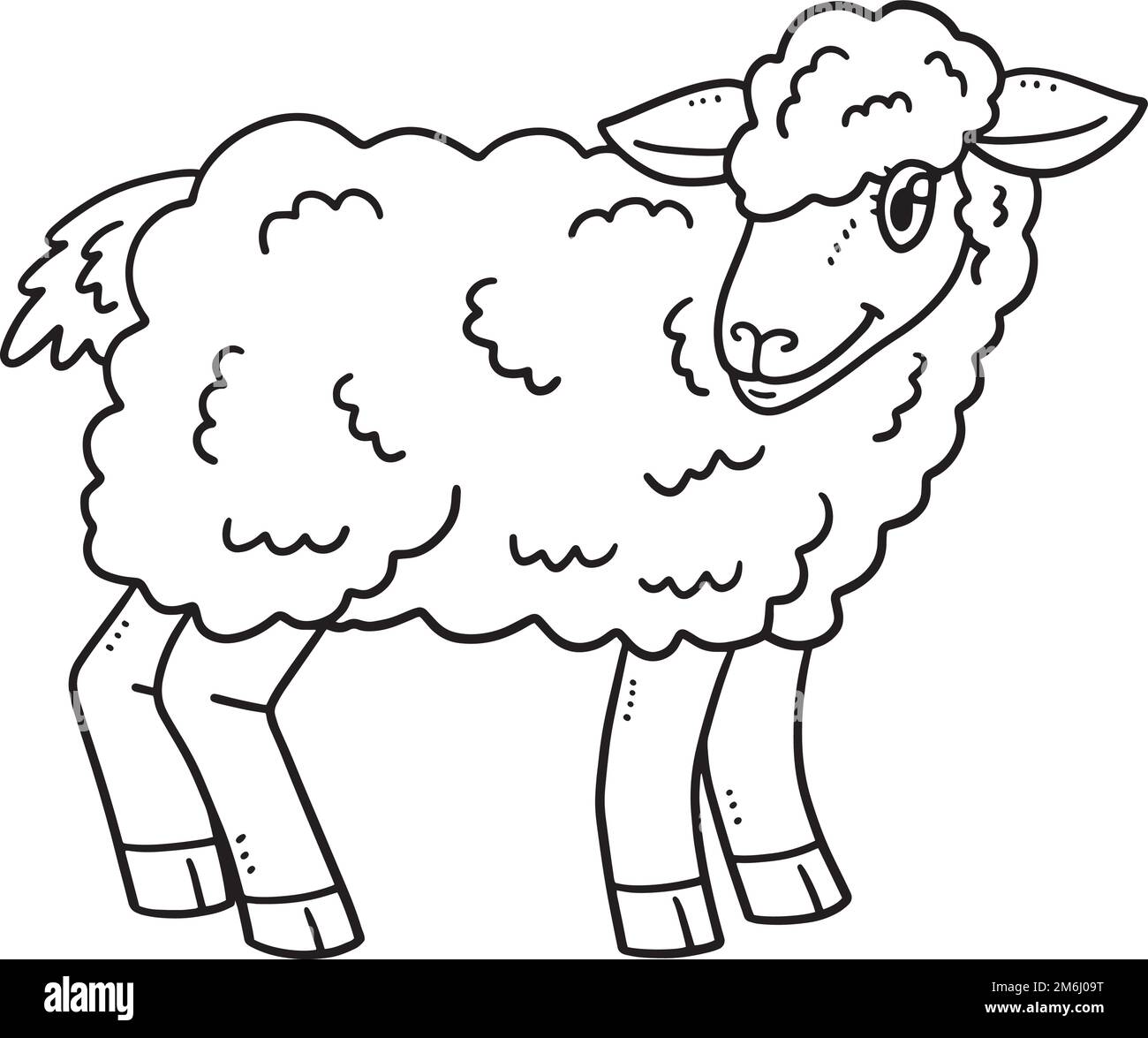 Baby Sheep Isolated Coloring Page for Kids Stock Vector Image & Art - Alamy
