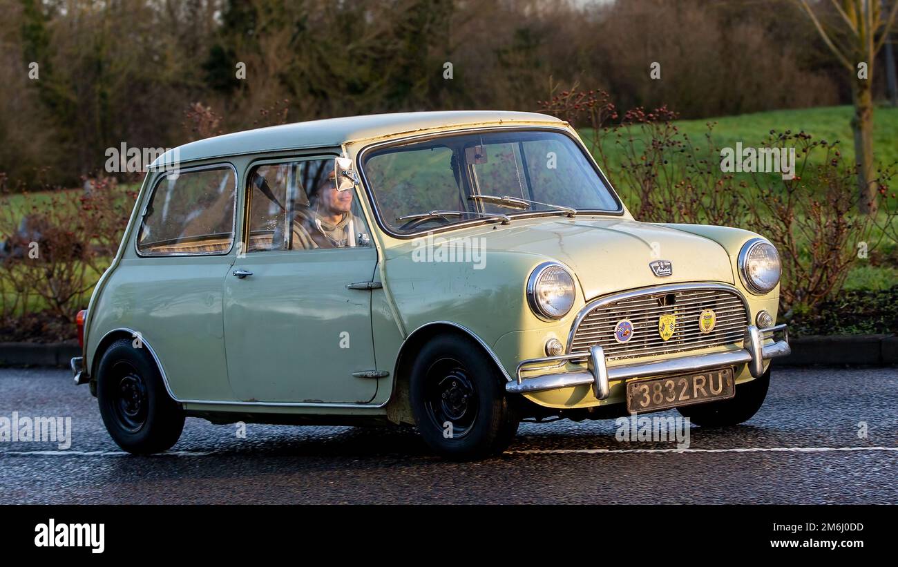 1963 yellow Mini classic car Stock Photo - Alamy