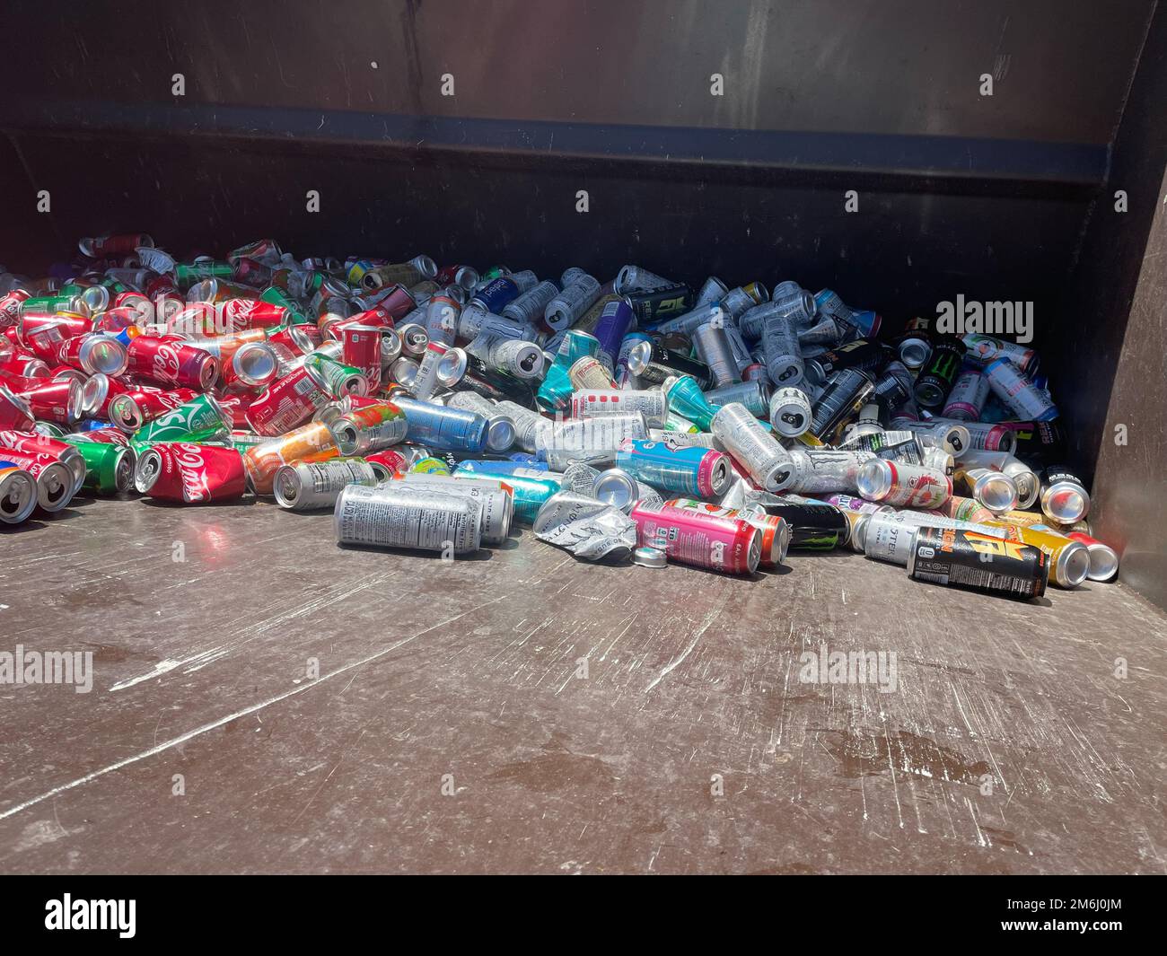 Plastic bottles are recycled at the Fort Bragg Recycling Center, April ...