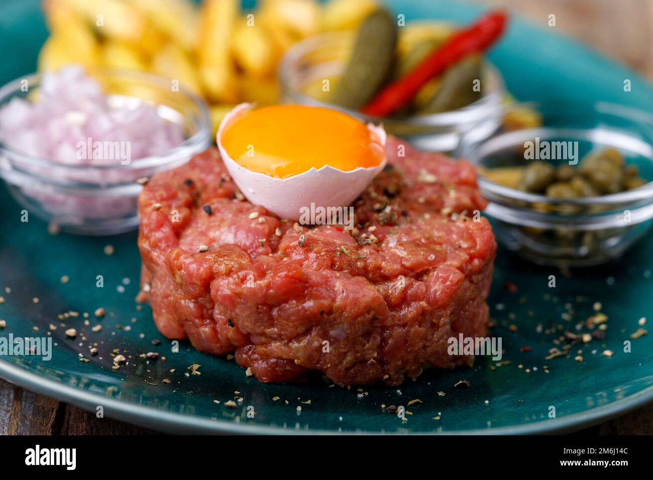 Portion steak tartare raw hi-res stock photography and images - Alamy