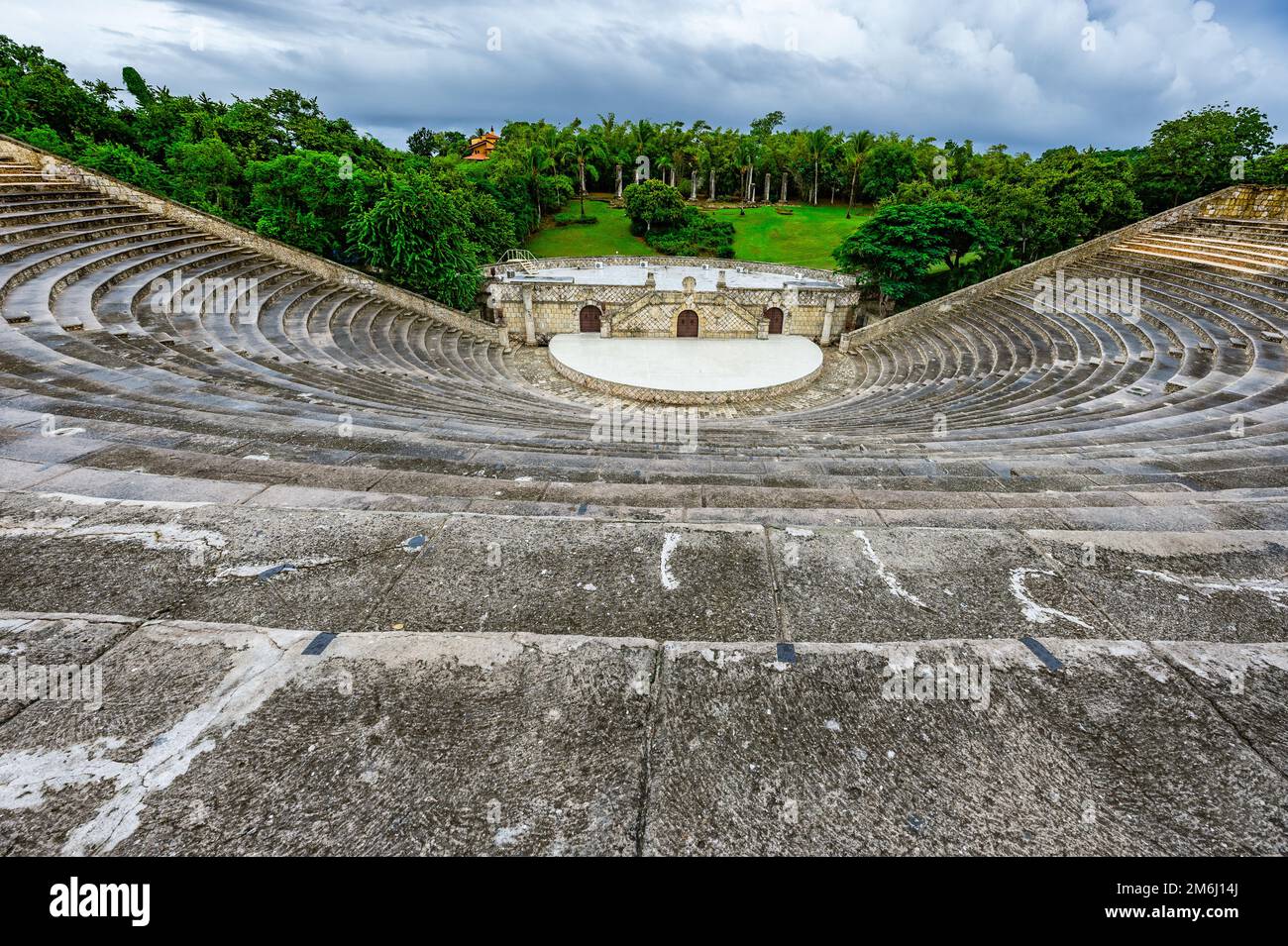 Round old stone amphitheater Stock Photo - Alamy